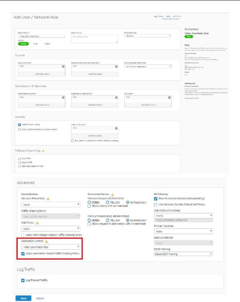 آموزش Application Filter در فایروال سوفوس XG | فایروال سوفوس